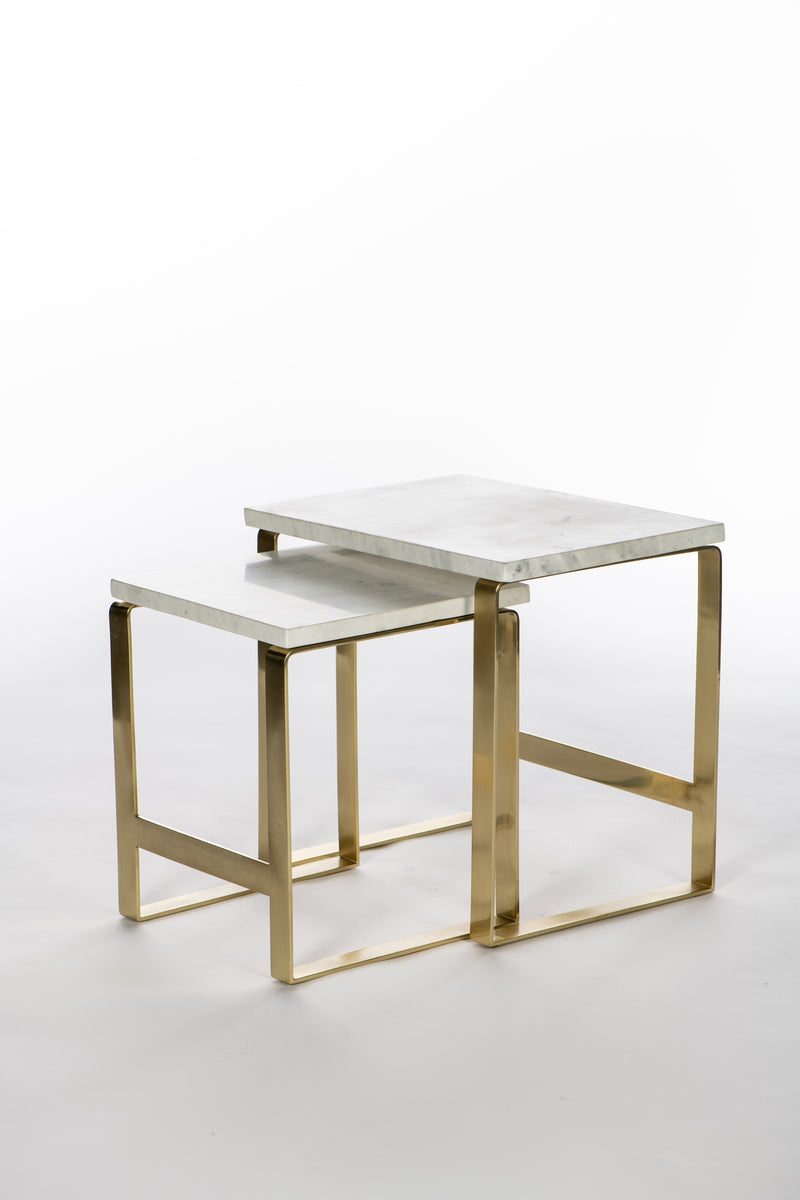 Marble top nesting side tables store