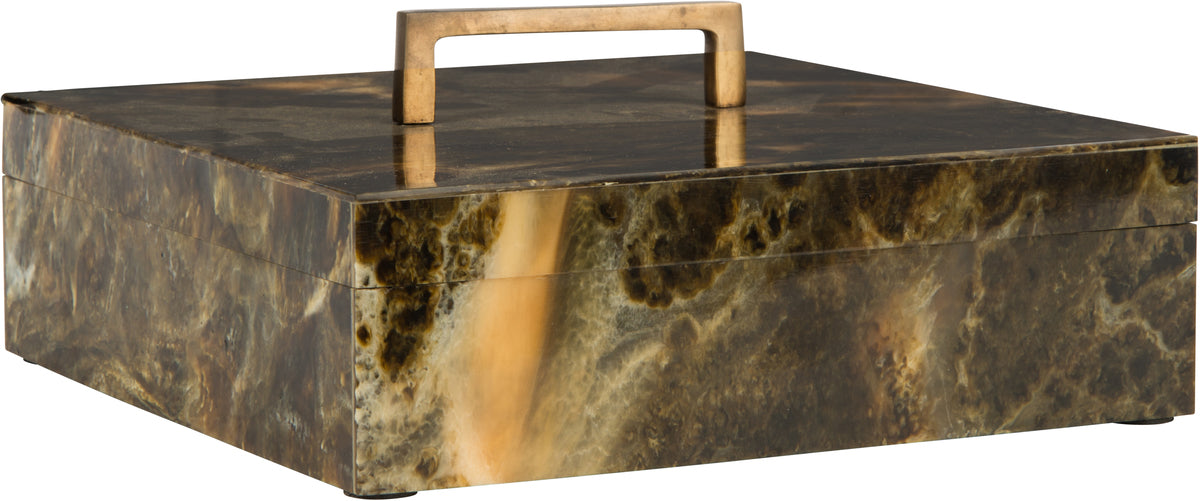 Square Box With Faux Horn Finish – Bradburn Home
