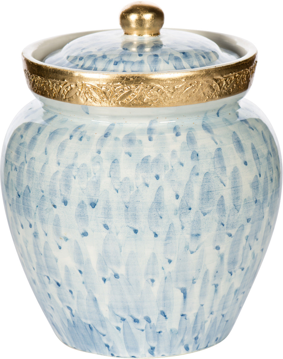 Medium Blue And White Jar - Bradburn Home